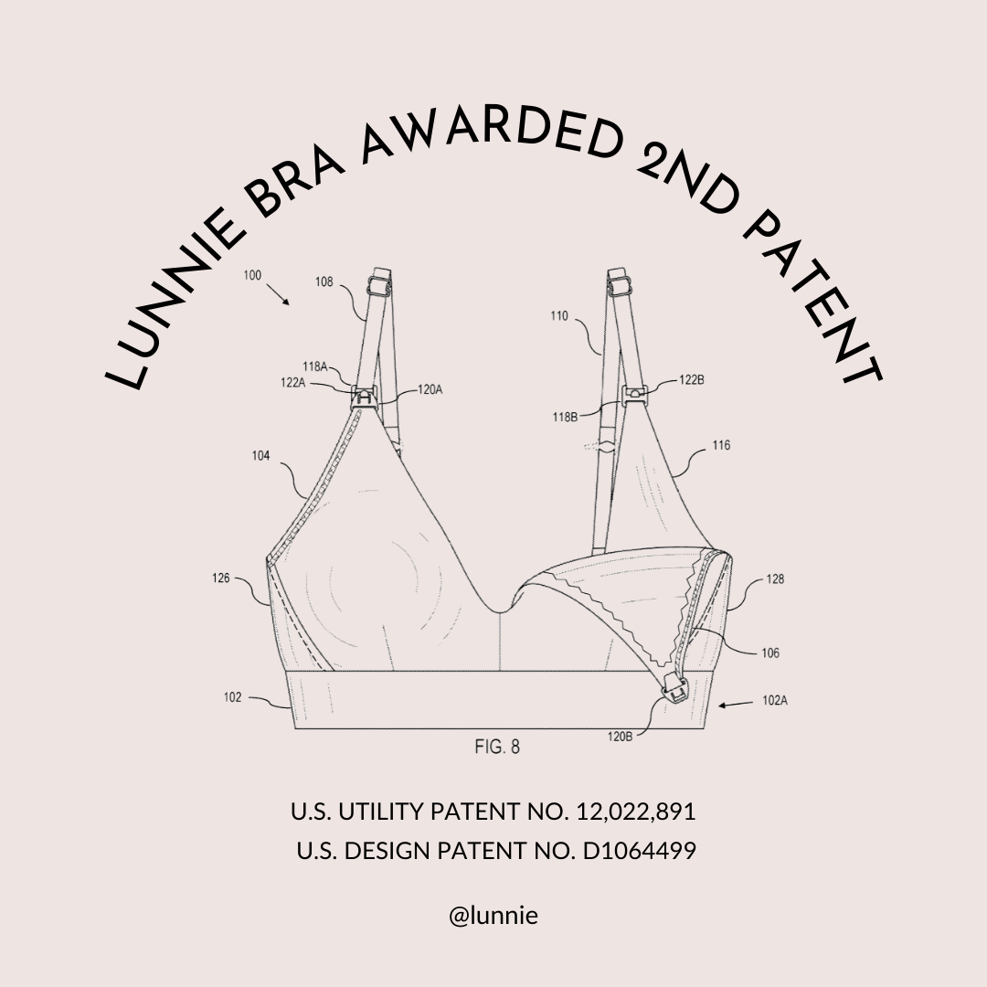 Lunnie Awarded 2nd Patent for Innovative Leakproof Nursing Bra